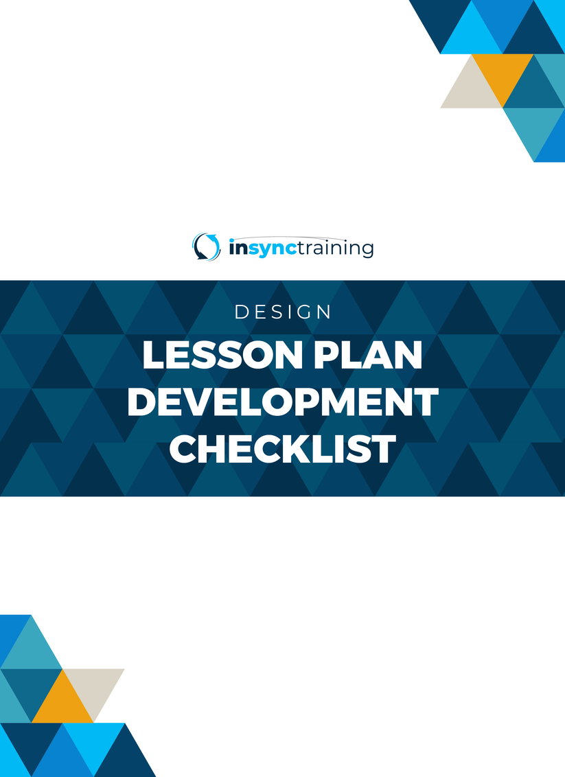 LESSON PLAN DEVELOPMENT CHECKLIST – InSyncTraining LLC